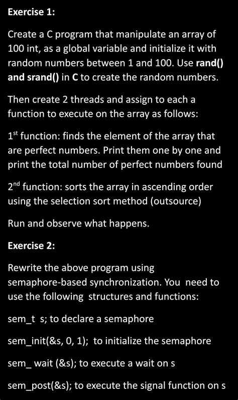 Solved Exercise 1 Create A C Program That Manipulate An