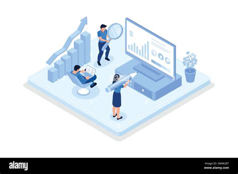 People Characters Analyzing Charts Graphs Business Intelligence And