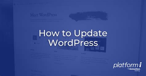 How To Update Wordpress With Platform Inmotion