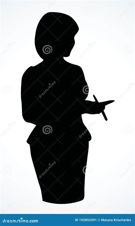 Secretary With A Notepad Vector Drawing 192852591