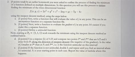 Solved 9 Points Total In An Earlier Homework You Were