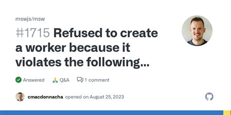 Refused To Create A Worker Because It Violates The Following Content Security Policy Directive