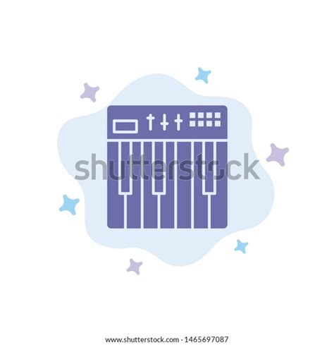 Controller Hardware Keyboard Midi Music Blue Stock Vector Royalty Free
