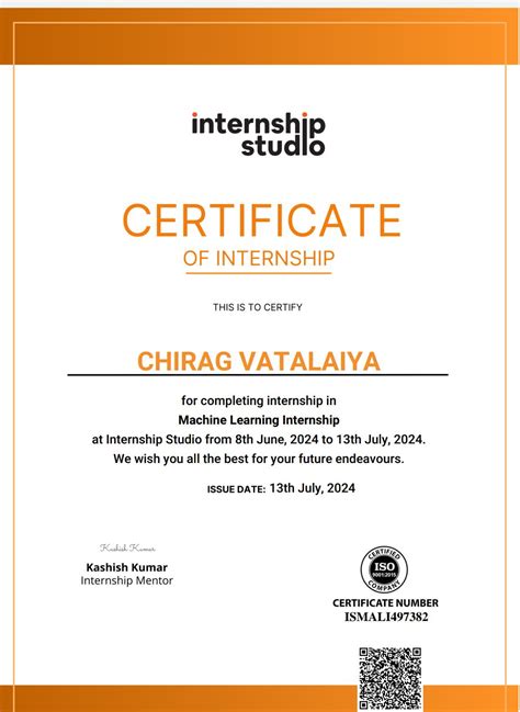Chirag Vataliya On Linkedin Machinelearning Internship Careergrowth