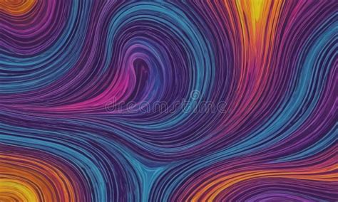 Vibrant Abstract Pattern Features Swirling Lines In Shades Blue Purple Orange And Yellow