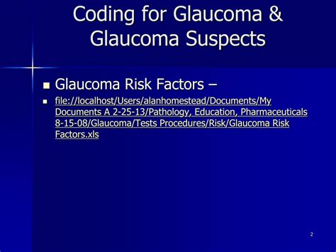 Ppt Coding For Glaucoma And Glaucoma Suspects Powerpoint Presentation Id5619513