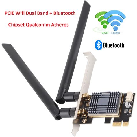 Jual Pcie Wifi Dual Band Bluetooth Atheros Network Wireless Card Adapter Shopee Indonesia
