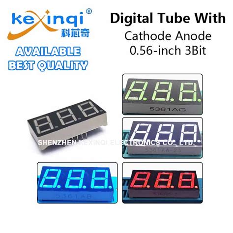 1pcs 056inch Led Display 7 Segment 3 Bit Digit Tube Common Cathode Anode Digital Red Green