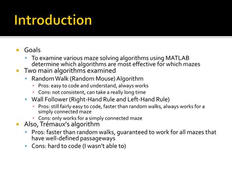 Ppt Maze Solving Algorithms Powerpoint Presentation Free Download Id2677718