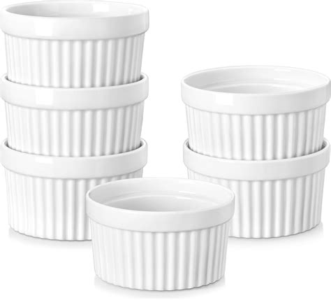 Malacasa Ramekins Set Of 6 4 Oz Porcelain Creme Brulee Ramekins Small