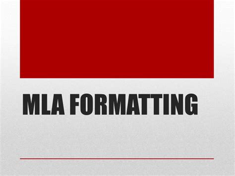 Ppt Mla Formatting Powerpoint Presentation Free Download Id 2087274