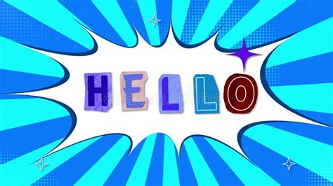 Hello Animation Comic Background Motion Graphic Video Stock Footage