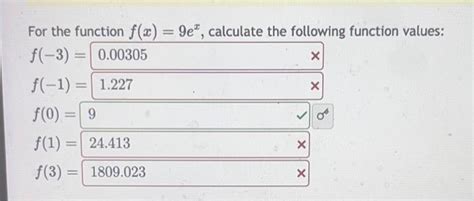 solved for the function f x 9ex calculate the following