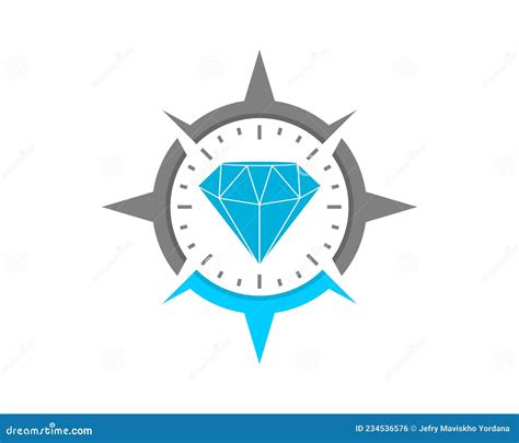 Diamond Gem In The Compass Logo Stock Illustration Illustration Of Reflections Shiny 234536576