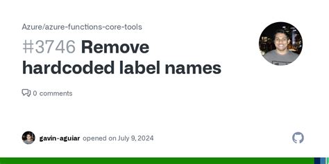 Remove Hardcoded Label Names · Issue 3746 · Azureazure Functions Core