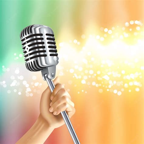 Download Hand Holding A Microphone Karaoke Background