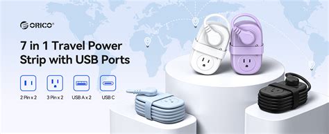 ORICO Extension Cord With USB Ports Type C 4 Gang Portable Power Strip For Travel AP3 Shopee