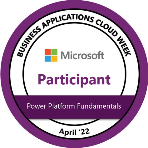Business Applications Cloud Week—microsoft Power Platform Fundamentals Participant Credly