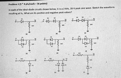 Problem 1 9 4 Ptseach 36 Points In Each Of The Ideal Diode