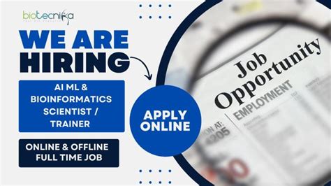 Exclusive Ai Ml And Bioinformatics Scientist Trainer Post Vacancy Full Time Wfh And Offline Job