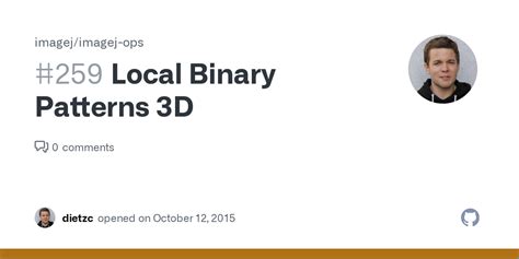 Local Binary Patterns 3d · Issue 259 · Imagejimagej Ops · Github