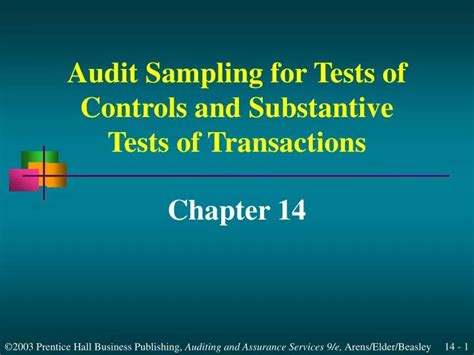 ppt audit sampling for tests of controls and substantive tests of