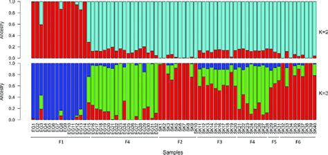 Admixture Analysis At K 2 And 3 For The 48 841 Autosomal Snps In Download Scientific Diagram
