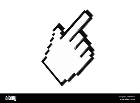 Pixel Cursor Shape Isolated On White Background Simple And Modern Design Element Stock Photo