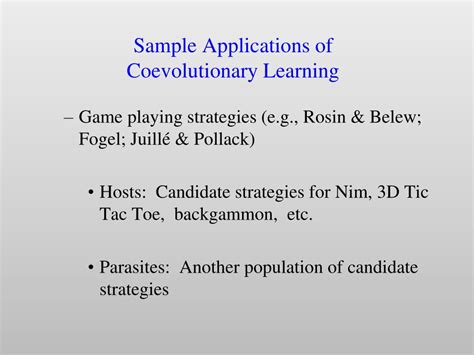 ppt coevolutionary learning with genetic algorithms powerpoint presentation id 1862791