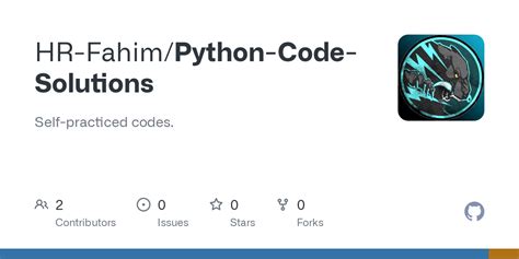 Github Hr Fahimpython Code Solutions Self Practiced Codes