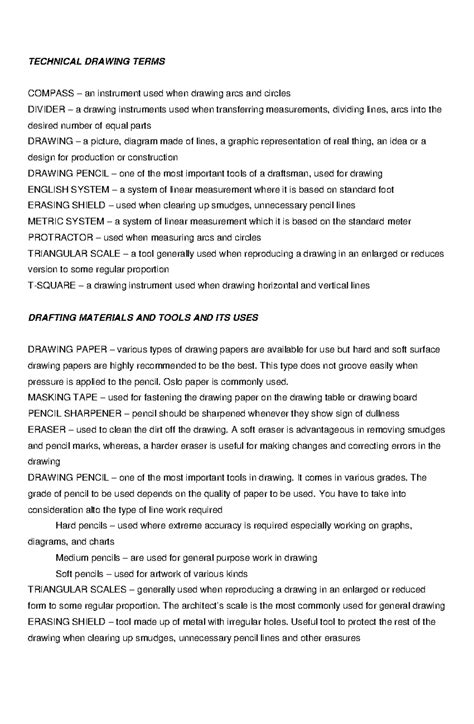 Technical Drawing Vocabulary At Adam Lewis Blog