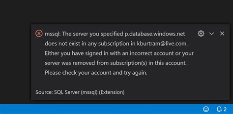 create firewall rule fails to locate sql db in subscription · issue 1532 · microsoft vscode