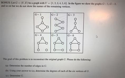 Solved BONUS Let G V E Be A Graph With V 1 2 3 4 5 6 Chegg Com