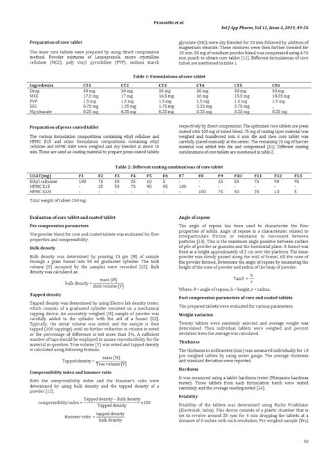 View Of Formulation And Evaluation Of Press Coated Tablets Of Lansoprazole 1 Pdf