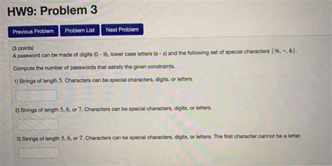 solved hw9 problem 3 previous problem problem list next