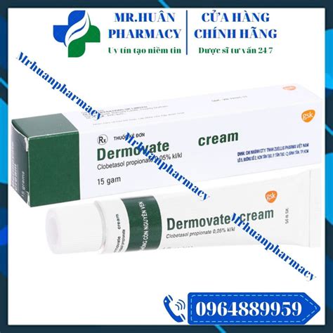 Dermovate Cream 15g Kem Bôi Viêm Da Mẩn Ngứa Vẩy Nến Lupus Ban đỏ