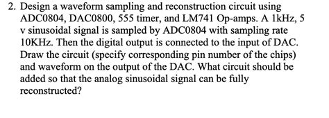 Solved Design A Waveform Sampling And Reconstruction Chegg Com