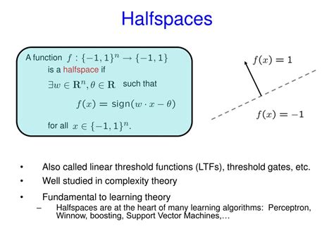 Ppt Learning Testing And Approximating Halfspaces Powerpoint