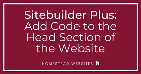‎sitebuilder Plus Add Code To The Head Section Of The Website