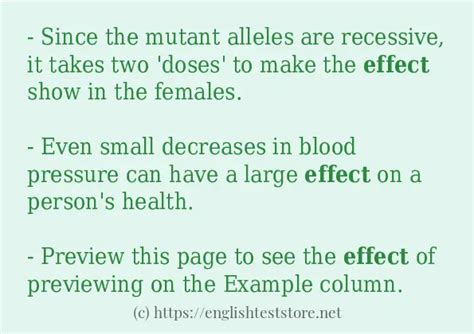 In Sentence Use Of Effect Englishteststore Blog