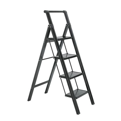 Tatayosi 4 Step Steel Folding Step Stool Ladder 330 Lbs Load Capacity Type Ia Duty Rating 6 72