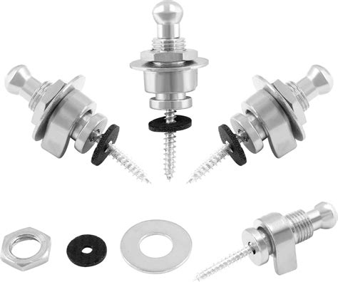 Hordion 4 Sets Guitar String Trees String Retainer Black Guitar String Guide With