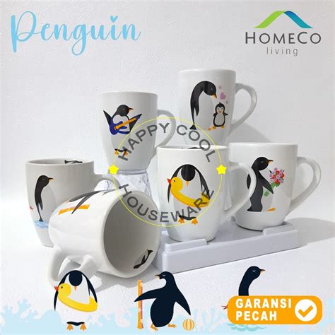 Homeco 1pcs Mug 11oz Tulip Corel Penguin Collection Penguin Drinking Glass Shopee Philippines