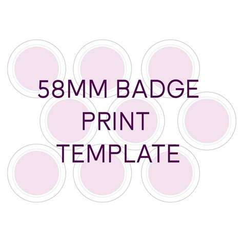 58mm Badge Template Guide For Badge Maker Badge Print Template Etsy