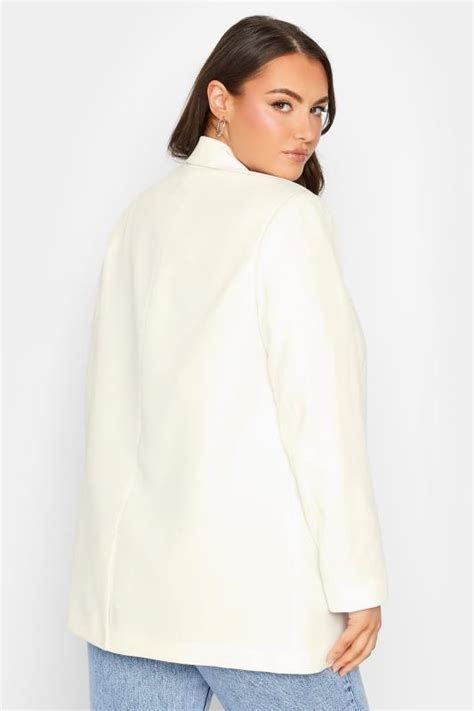 Yours Plus Size Curve White Tailored Blazer Yours Clothing