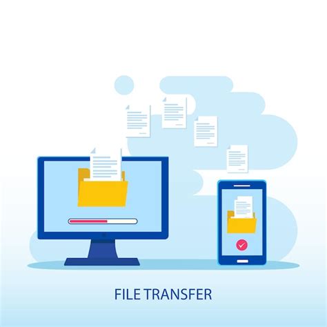 Premium Vector File Transfer Concept Backup Data Technology Cloud
