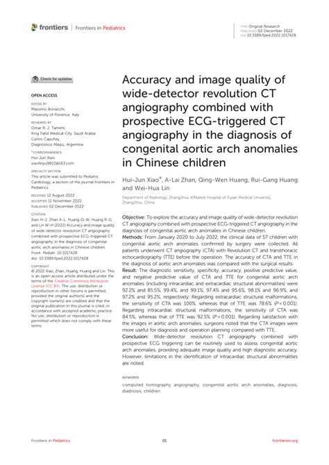 Pdf Accuracy And Image Quality Of Wide Detector Revolution Ct
