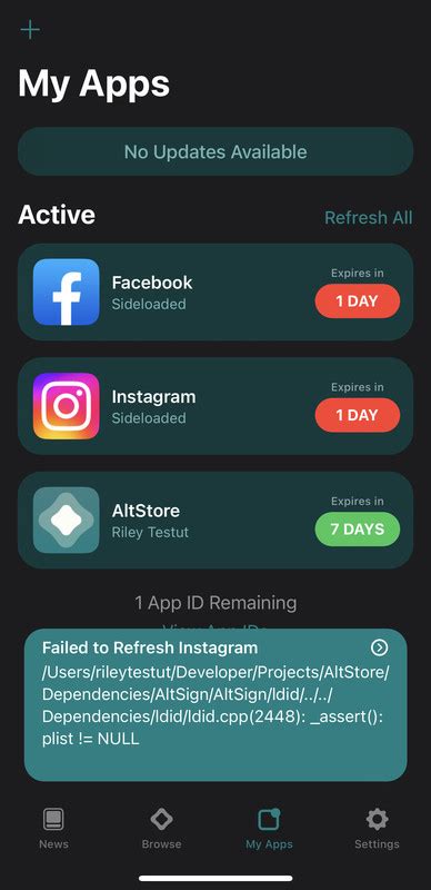 Error While Trying To Update Sideloaded Apps · Issue 1243 · Altstoreioaltstore · Github