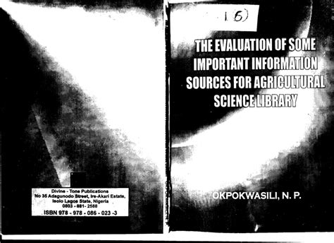 Pdf The Evaluation Of Some Important Information Sources For
