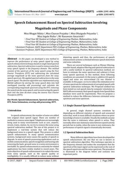 Speech Enhancement Using A Minimum Mean Square Error Short Time Spect